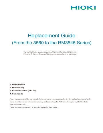 Resistance Meter RM3545 Replacement Guide | Manualzz