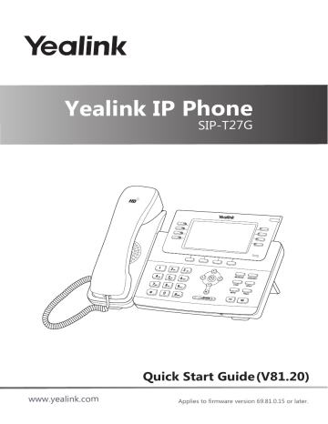 Yealink SIP-T27G Quick Start Guide | Manualzz