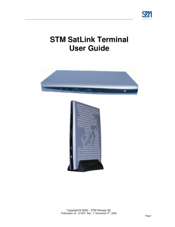 STM SatLink Terminal 1000, 1900, 1901, 1910 User Guide | Manualzz