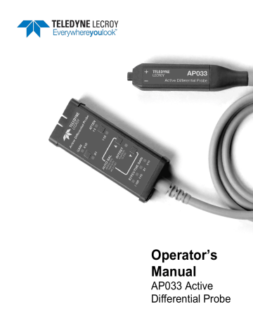 AP033 Active Differential Probe Operator's Manual | Manualzz
