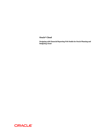 Oracle Financial Reporting Web Studio User Manual | Manualzz