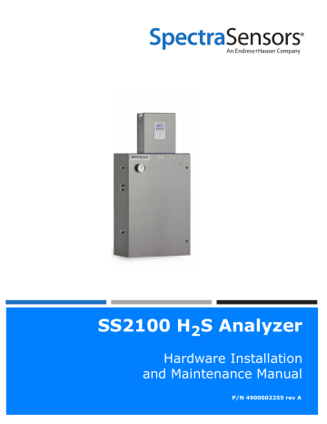 SS2100 H2S Analyzer Hardware Installation and Maintenance Manual | Manualzz
