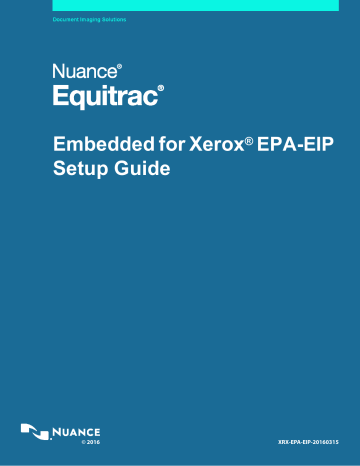 Equitrac Embedded for Xerox EPA-EIP Setup Guide | Manualzz
