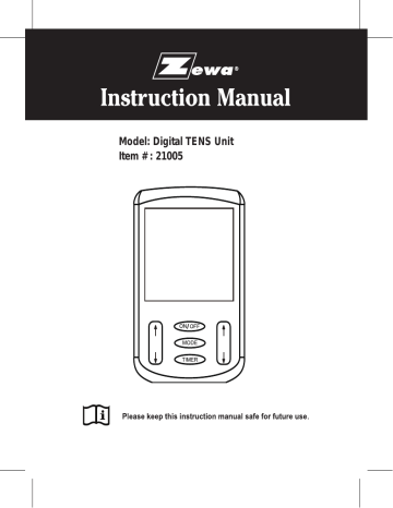 TENS Unit Digital Instruction Manual | Manualzz