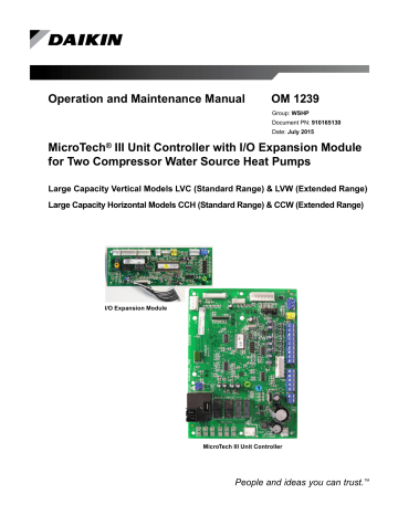 Daikin MicroTech III Unit Controller with I/O Expansion Module Manual ...
