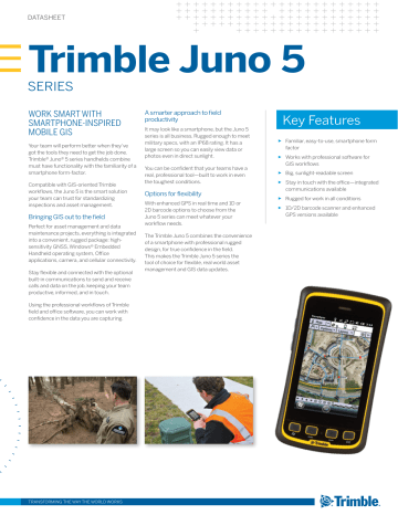Trimble Juno 5 Series Datasheet | Manualzz