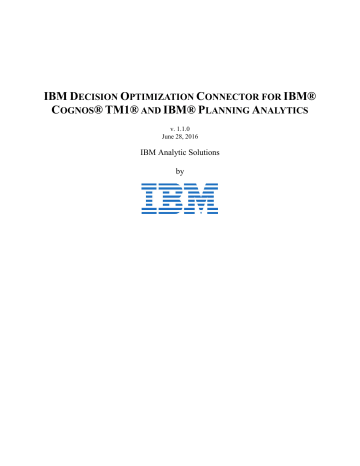 Decision Optimization Connector User Manual | Manualzz