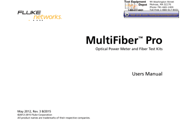 MultiFiber Pro Users Manual | Manualzz