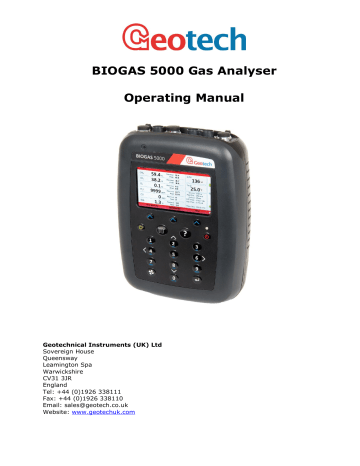 BIOGAS 5000 BIOGAS 5000 Operating Manual | Manualzz