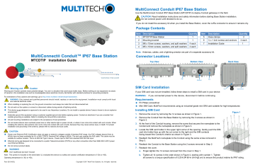 MultiConnect Conduit IP67 Base Station Installation Guide | Manualzz