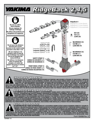 YAKIMA RidgeBack 2 manual | Manualzz