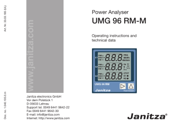 Janitza UMG 96RM Manual | Manualzz