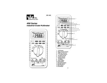 IDEAL Industrial Grade Multimeter 490 Series User Manual | Manualzz