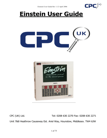 Einstein User Guide - CPC | Manualzz