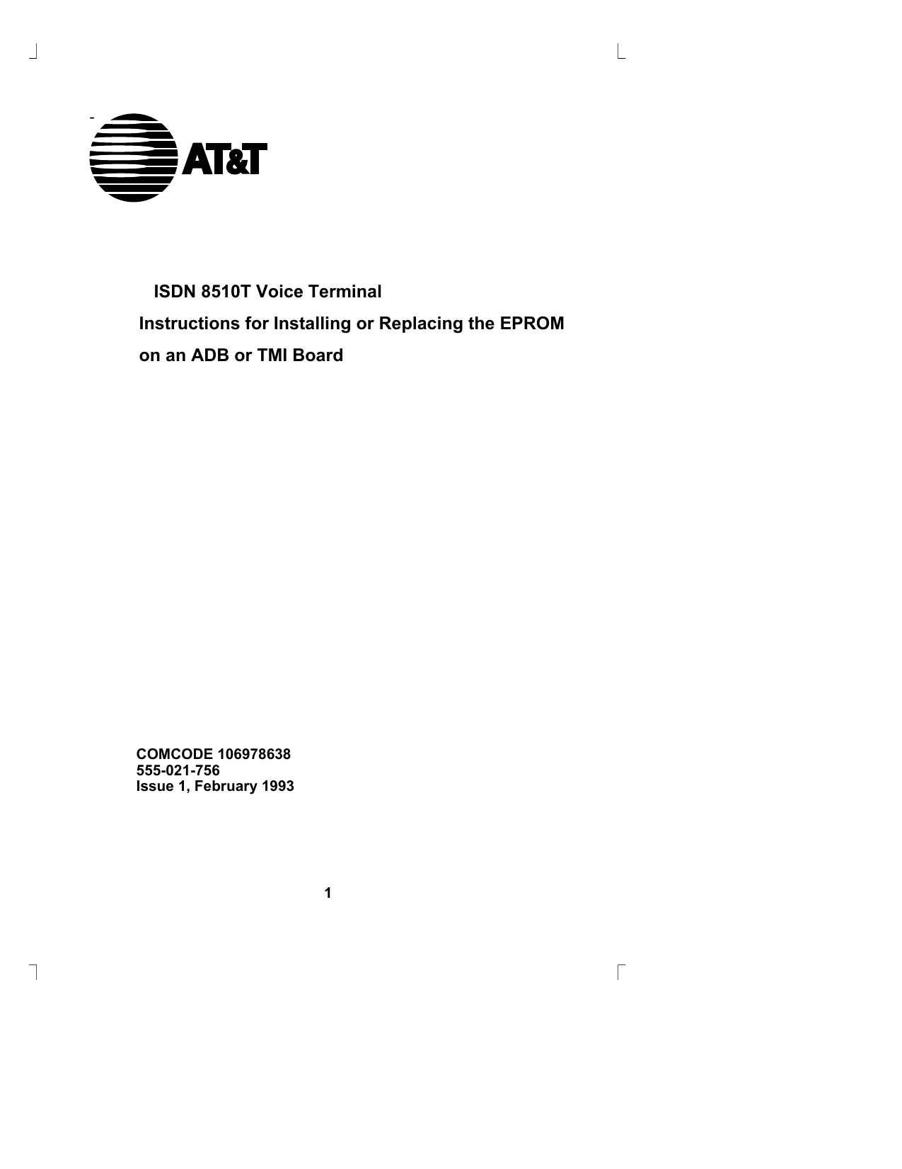 AT&T ISDN 8510T Instructions For Installing Or Replacing | Manualzz