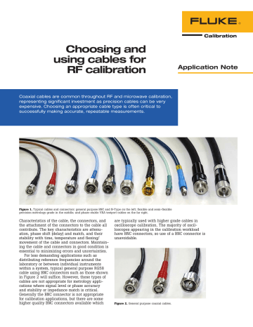 RF calibration cables Application Note | Manualzz