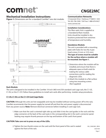 Comnet CNGE2MC Series manual | Manualzz