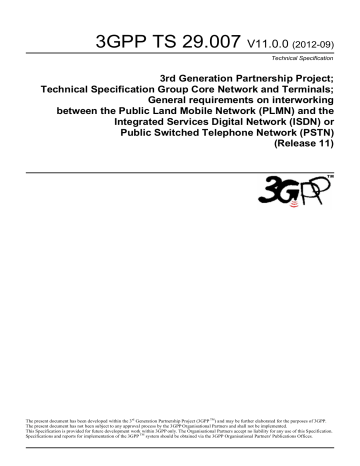 3GPP Technical Specification for Interworking | Manualzz