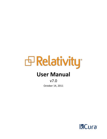 Relativity Software v7.0 User Manual | Manualzz