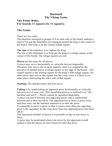 Hnefatafl Board Game Rules | Manualzz