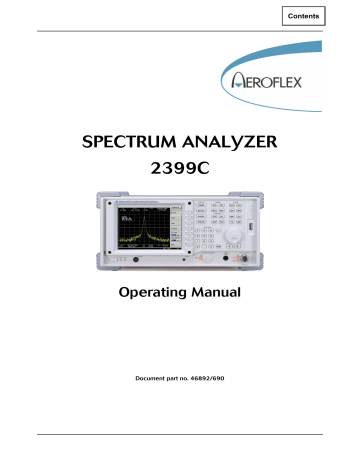 Aeroflex 2399C Spectrum Analyzer Operating Manual | Manualzz
