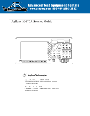 Agilent Technologies 35670A Service manual | Manualzz