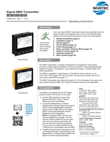 Signet 9900 Operating Instructions Manual | Manualzz