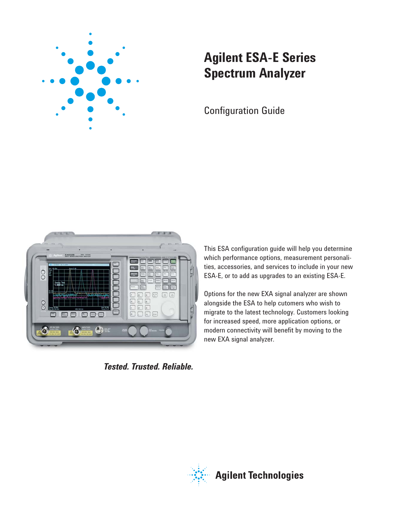 Agilent Technologies E4407B-STD Configuration manual | Manualzz