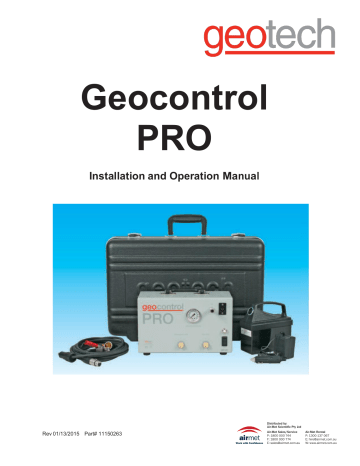 Down well bladder pump controller Geocontrol PRO Installation and ...