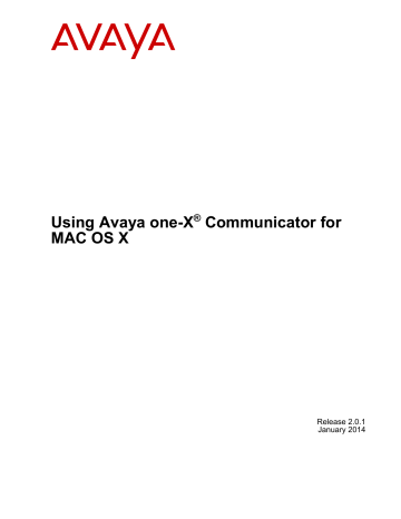 Avaya one-X Communicator User Manual | Manualzz