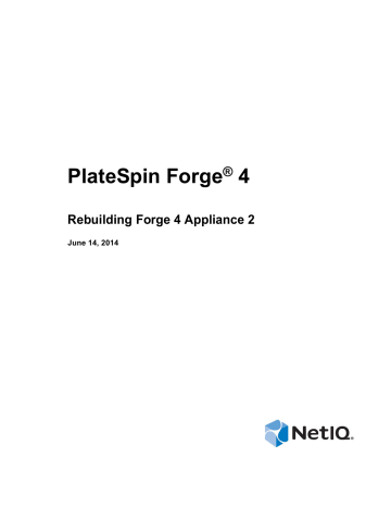 PlateSpin Forge 4 Appliance 2 Field Rebuild Guide | Manualzz