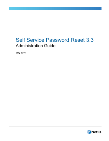 NetIQ Self Service Password Reset 3.3 Administration Guide | Manualzz