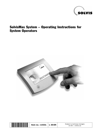 SolvisMax Operating Instructions for System Operators | Manualzz