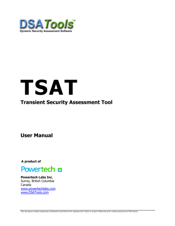 Transient Security Assessment Tool TSAT User Manual | Manualzz