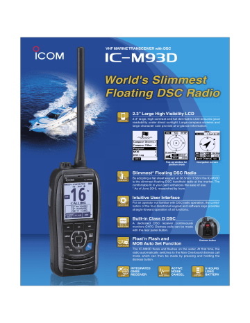 ICOM IC-M93D Marine Two-Way Radio Specification Sheet | Manualzz
