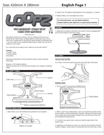 Mattel Loopz Game Instruction Sheet | Manualzz