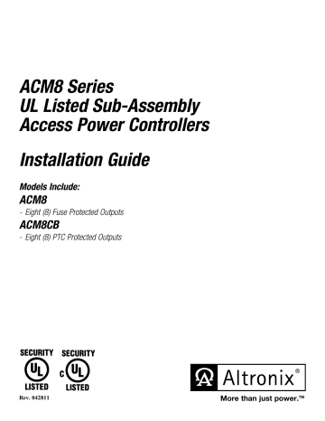 Altronix ACM8, ACM8CB Installation Guide | Manualzz