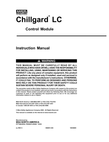 Refrigerant Monitor Chillgard LC Chillgard LC Instruction Manual | Manualzz
