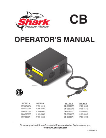 Shark CB 301007D, CB 402007A, CB 353007A, CB 353007B, CB 402007B ...