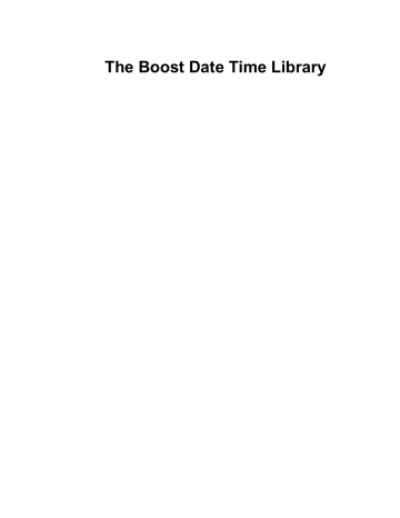 Boost Date Time Library User Manual | Manualzz