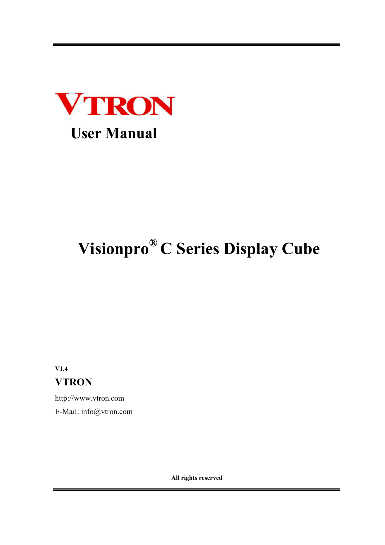 Visionpro C Series Display Cube | Manualzz