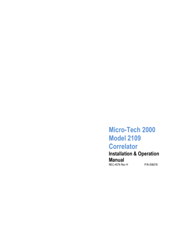 Micro-Tech 2000 2109 Installation & Operation Manual | Manualzz