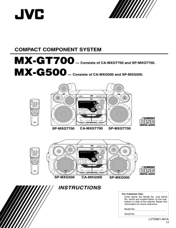 JVC MX-G500 Compact Component System Owner's Manual | Manualzz