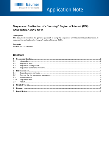 Baumer Sequencer Application Note | Manualzz