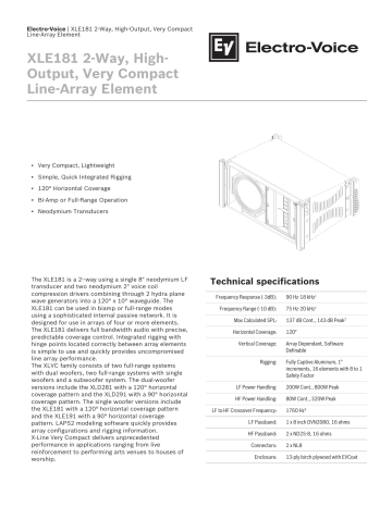 Electro-Voice XLE181 Data Sheet | Manualzz
