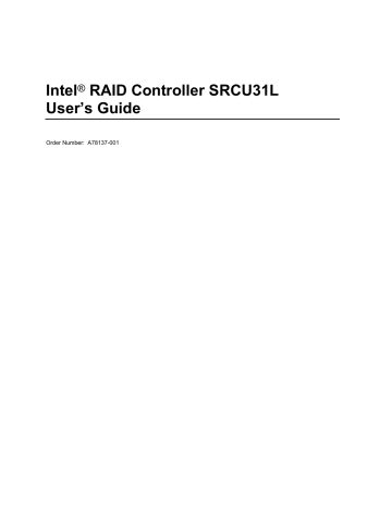 Intel RAID Controller SRCU31L User’s Guide | Manualzz