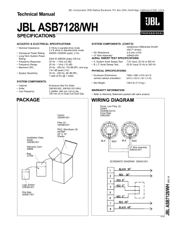JBL ASB7128 WH Technical Manual | Manualzz