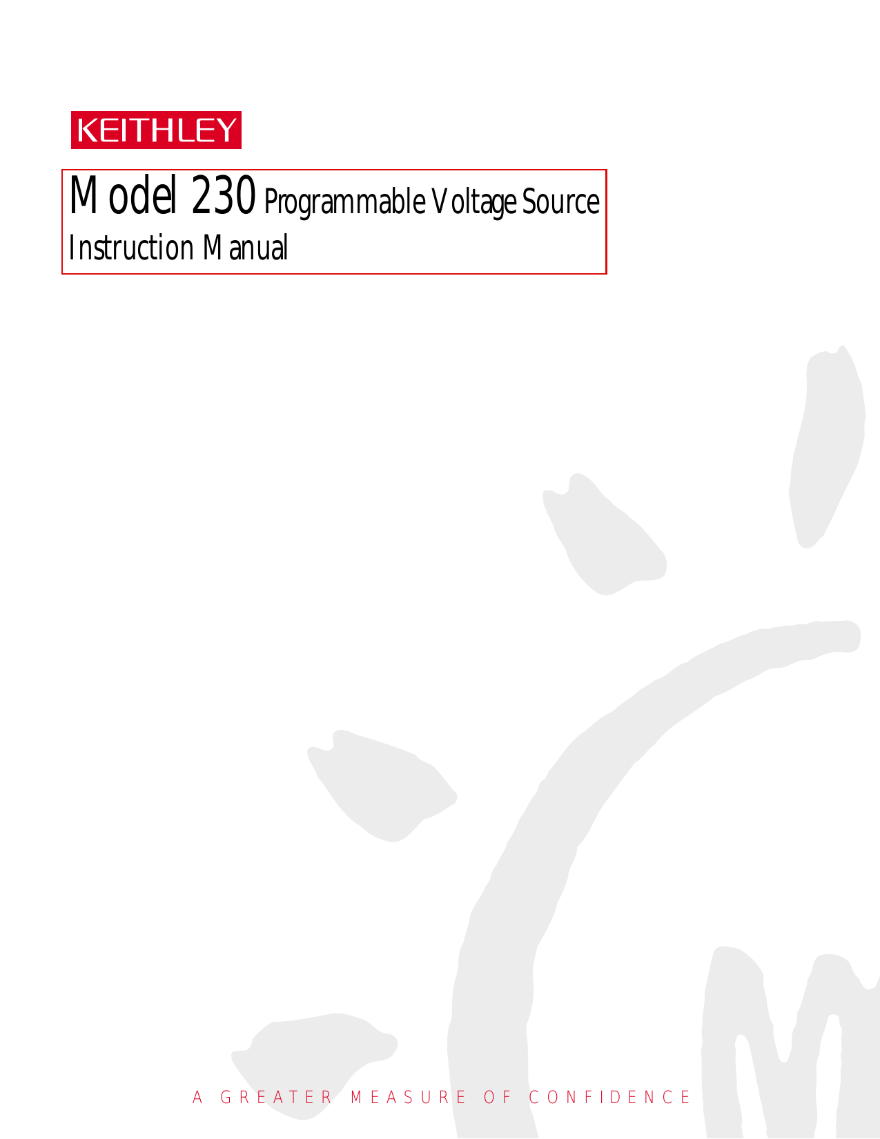 Keithley 230 Instruction manual | Manualzz