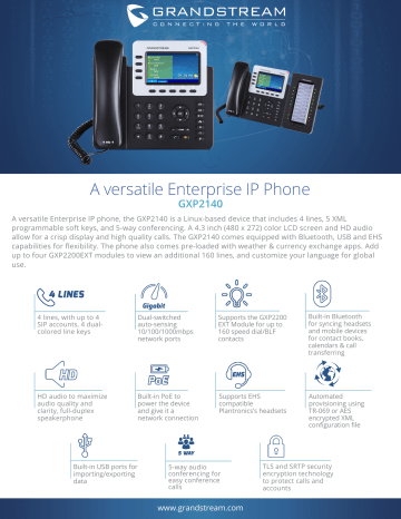 Grandstream GXP2140 Datasheet | Manualzz