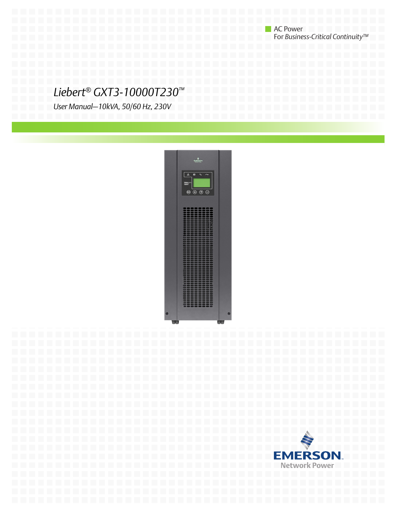Liebert GXT3-10000T230 User manual | Manualzz